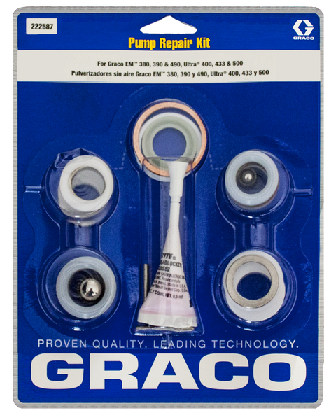 Graco OEM packing Kit 222-587 for EM380, 390 & 490, Ultra400, 433 & 50 ...